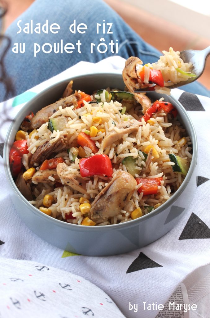 Que faire avec un "reste" de poulet? Une salade de riz au poulet rôti