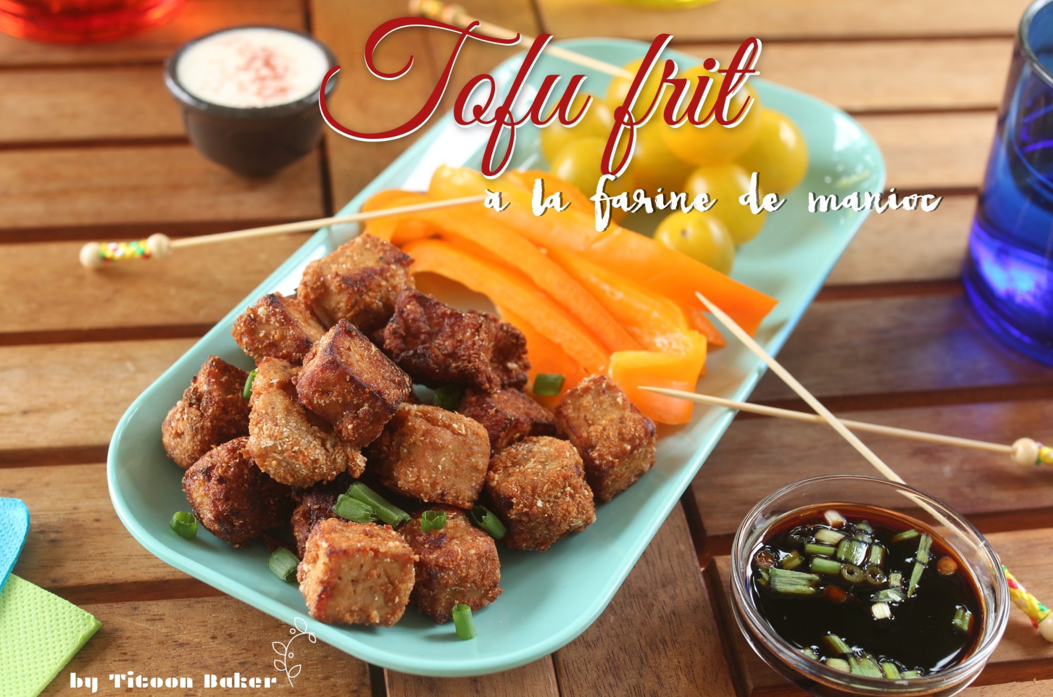 TOFU FRIT: recette à l'Antillaise avec la farine de manioc