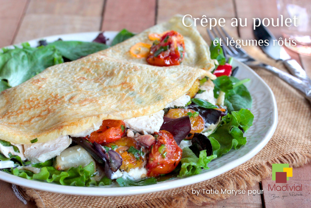 Cette crêpe au poulet et aux légumes rôtis, un vrai délice